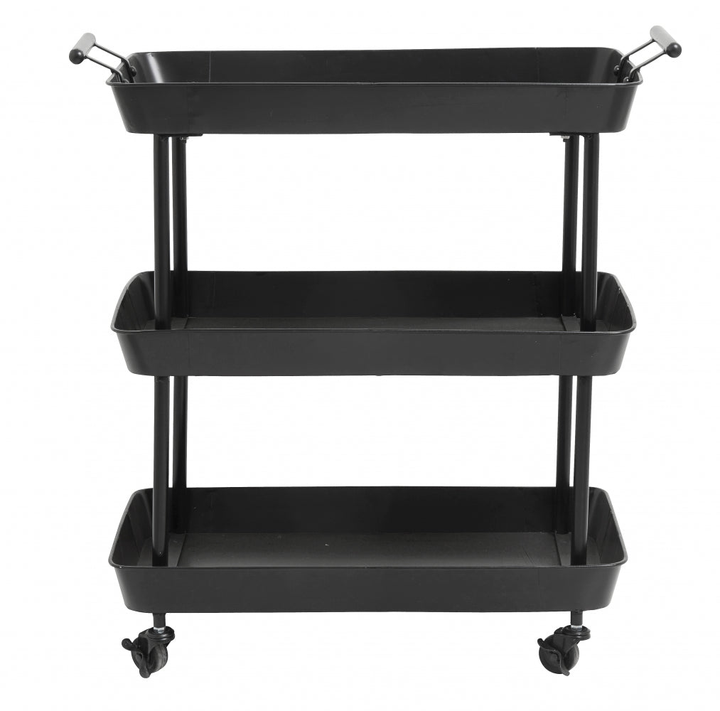 Iron trolley on wheels, black